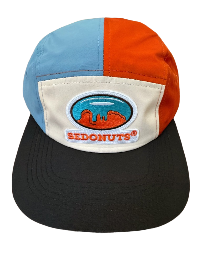 Hat Multi Color Nylon Camper (Blue & Orange) | Sedonuts and Coffee